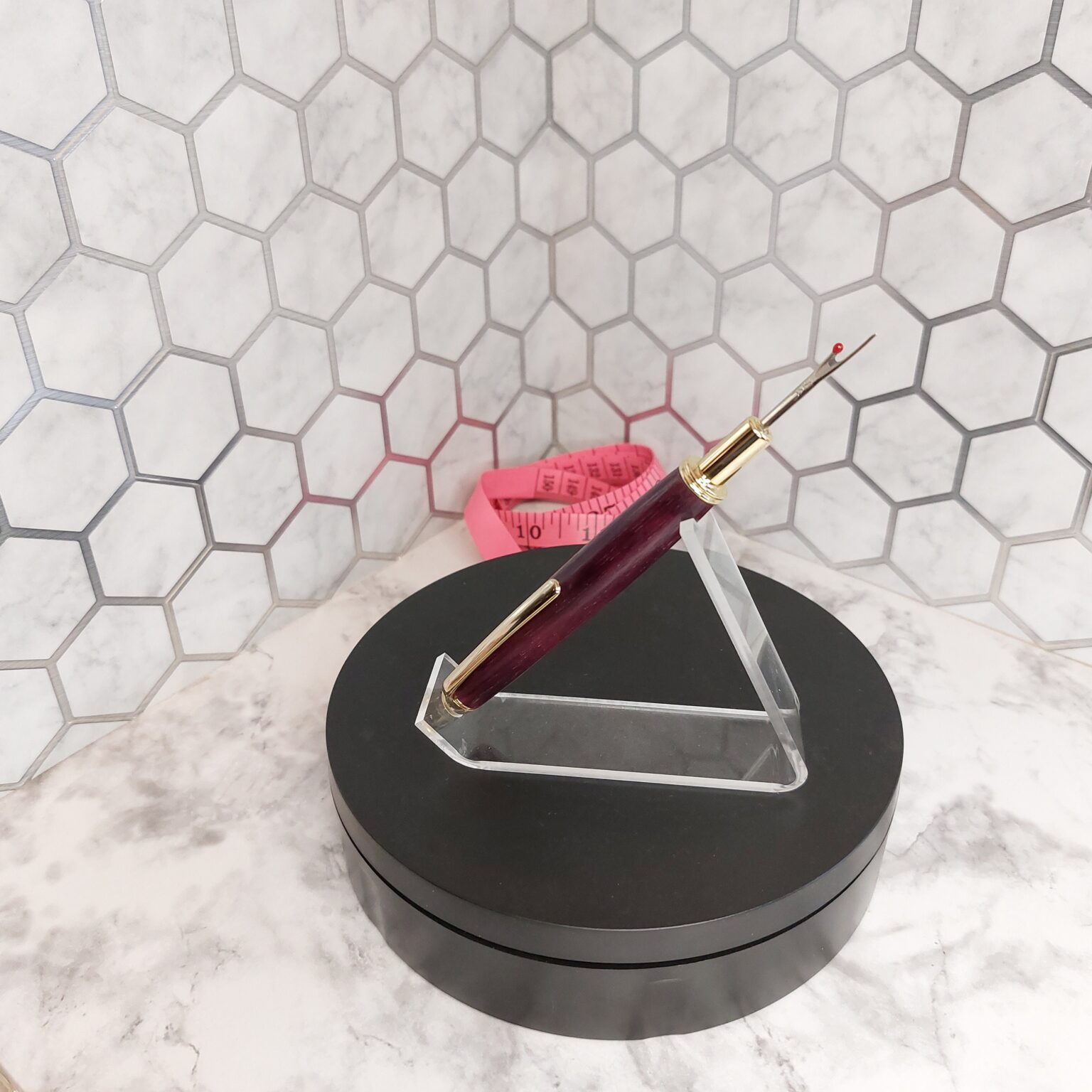 Handmade Seam Ripper: 24kt Gold with Purpleheart | Evergreen History